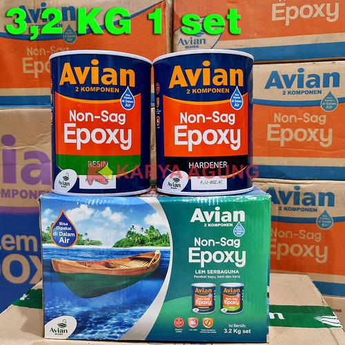 Jual Lem Epoxy AVIAN Non-Sag 2 Komponen (Resin + Hardener) 3,2 KG 1 set ...