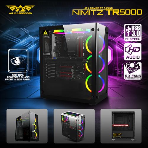 Gaming PC Case Armaggeddon Nimitz TR5000 - Full ATX - Black | COSMODATA