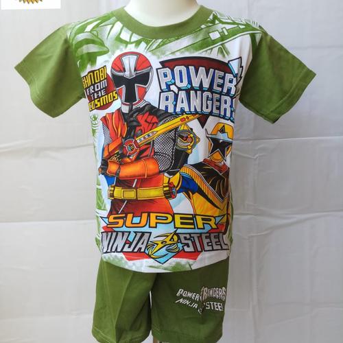 Jual setelan baju anak anak dengan gambar power ranger untuk usia 2 ...