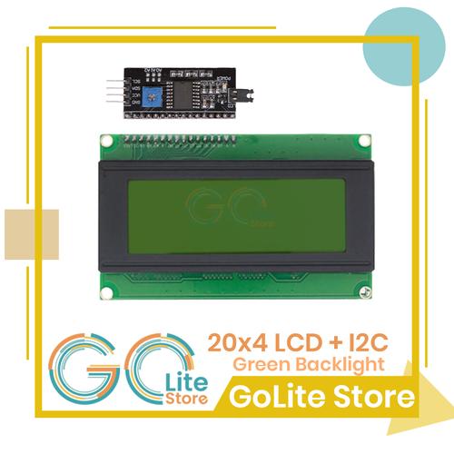 Jual LCD Character 20x4 Green Backlight + I2C IIC Module Backpack ...