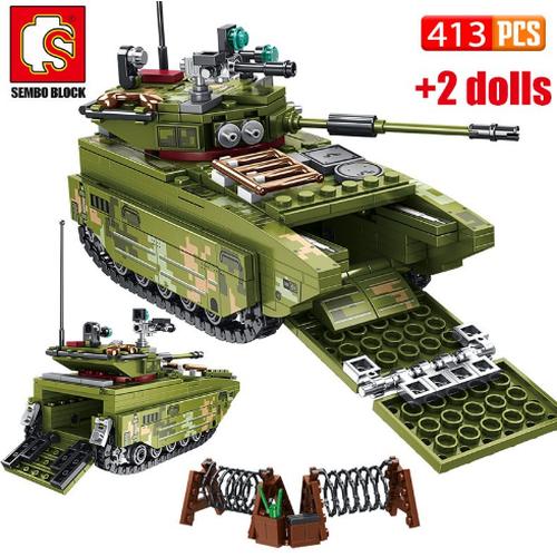 Jual lego 413PCS City Military Technic Tank Building Block Creator WW2 ...