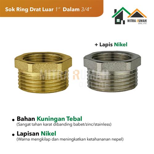 Jual Sok Ring / Verloop Verlop / Flok / Nepel Drat Luar Dalam 3/4" x 1 ...