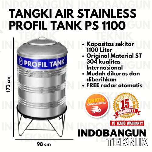 Jual Toren Tangki Tandon Air Profil Tank Stainless PS 1000 Liter 1100 ...