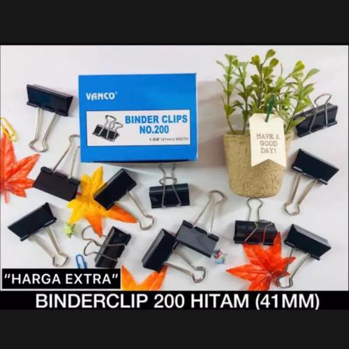 Jual VANCO BINDER CLIPS / PENJEPIT NO 200 (41MM) HITAM ISI 12 - Jakarta ...
