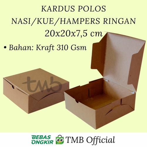 Jual Kardus Kraft Dus Box Kotak Nasi Kue Roti Makanan 20x20x7,5 cm ...