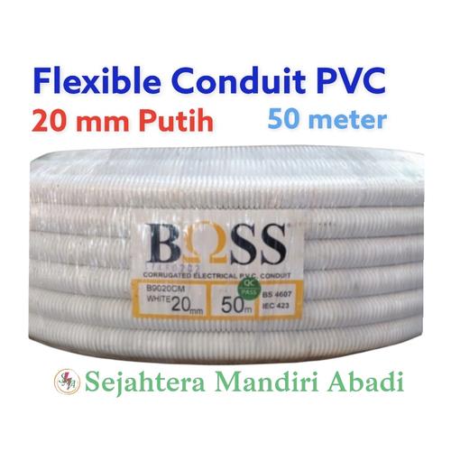 Jual Flexible Conduit PVC Boss 20mm Putih Roll 50 Meter Fleksibel ...