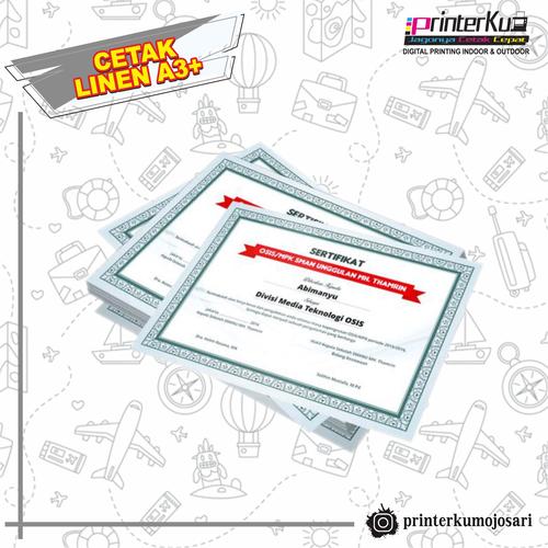 Jual CETAK LINEN A3+ BISA UNTUK SERTIFIKAT / PIAGAM - Kab. Mojokerto ...