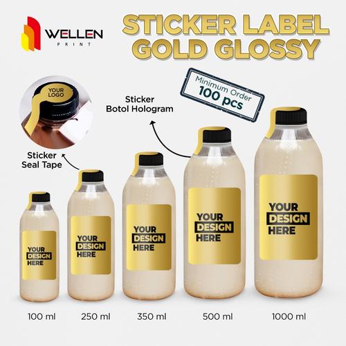 Jual Cetak Sticker Label botol Gold custom / print stiker Kemasan Kopi ...