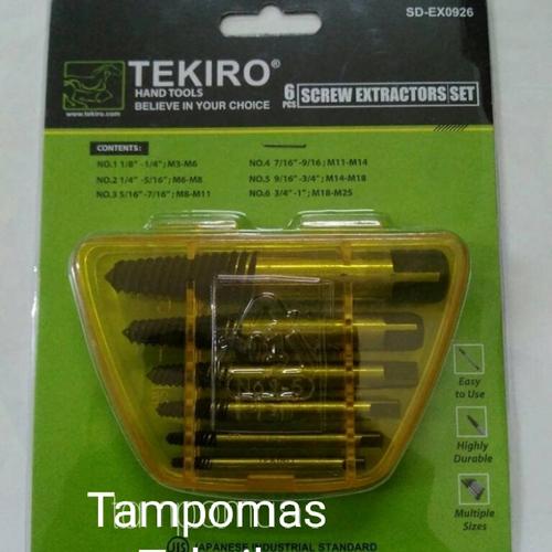 Jual Tap Balik Tekiro 6pcs Buka Baut Patah Screwdriver Extractor Set ...