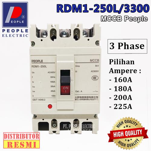 Jual MCCB PEOPLE RDM1-250L/3300 3P 160A, 180A, 200A, 225A - 200A - Jakarta Barat - People ...