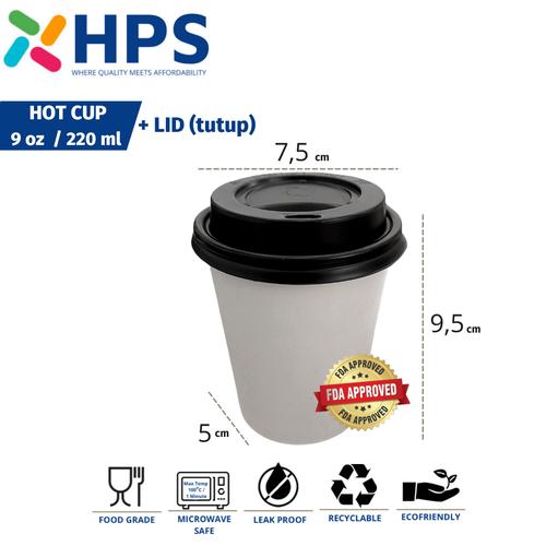Jual Paper Hot Cup 9 oz (220ml) Polos Gelas Kopi Kertas Putih Coffee ...
