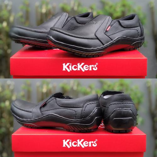 Jual Sepatu kickers slip on kulit asli sepatu formal pria tanpa tali ...