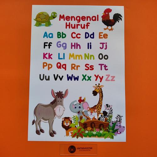 Jual Poster Edukasi - Belajar Mengenal Huruf Abjad A-z. Poster Sekolah ...