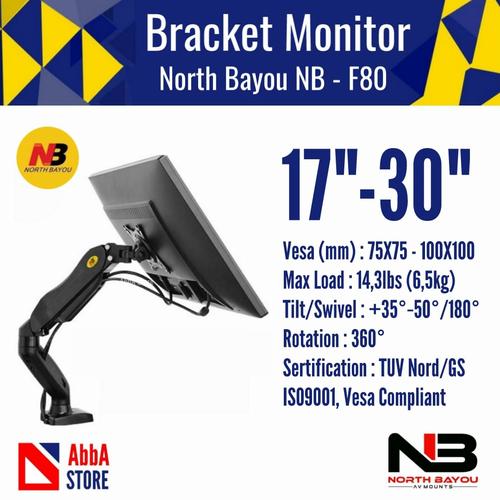 Jual Bracket Swivel Lengan NB F80 17-30 Inch Gas spring Breket Monitor ...