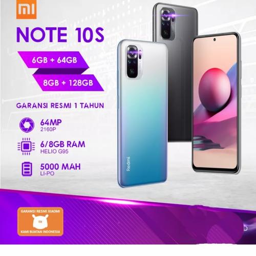 Jual XIAOMI REDMI NOTE 10s 6/64 [RAM 6/64 GB] GRS RESMI XIAOMI ...