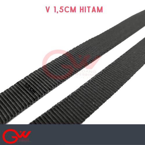 Jual Tali Webbing / Tali V Hitam / V 1,2cm HITAM / V 1,5cm HITAM ...