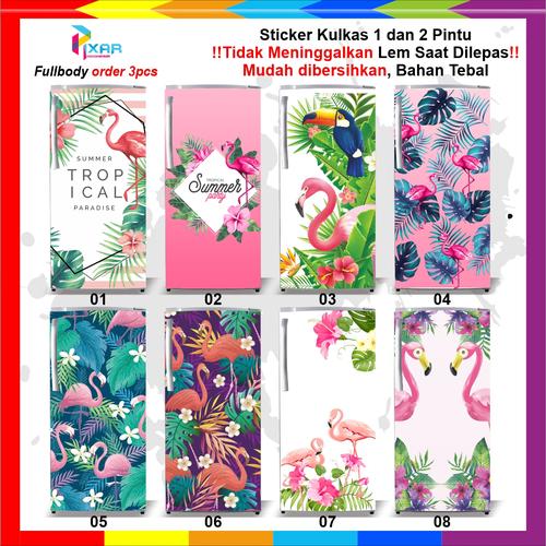 Jual STIKER KULKAS 1 PINTU DAN 2 PINTU STICKER MOTIF FLAMINGGO CANTIK ...
