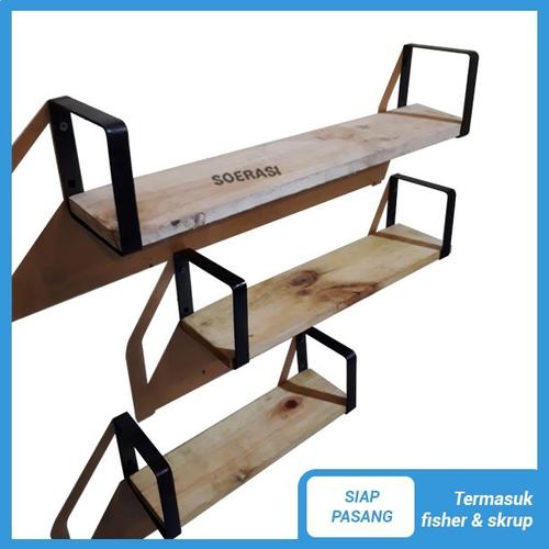 Jual Rak Dinding Besi Kayu Simple Minimalis Vintage Dekorasi Murah ...