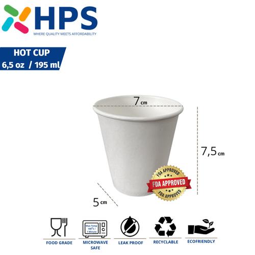 Jual Paper Cup 6,5 oz (195ml) Polos Hot Cup Gelas Kopi Kertas Putih Coffee - Kab. Tangerang ...