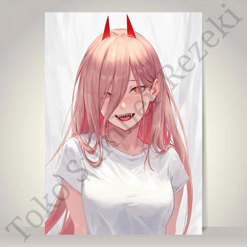 Jual Poster Figure Chainsaw Man Power Lukisan Girl Paper Kanvas Zero ...