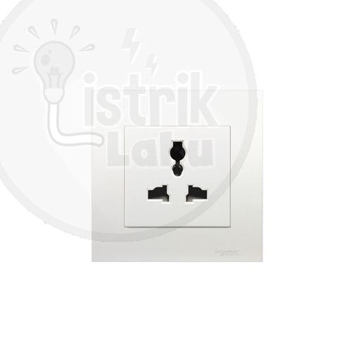 Jual Vivace Stop Kontak 1 Gang Universal Putih KB413S Schneider ...