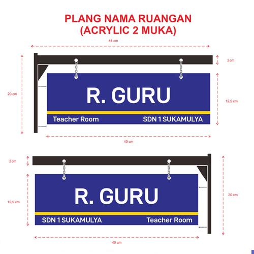 Jual PLANG AKRILIK CUSTOM/PLANG ACRYLIC NAMA RUANGAN ( Acrylic 2 Muka ...