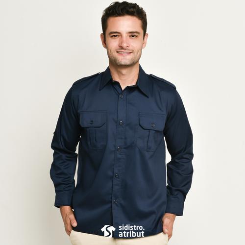 Jual Kemeja Formal - Kemeja Kerja Lapangan - Kemeja Organisasi - Biru ...