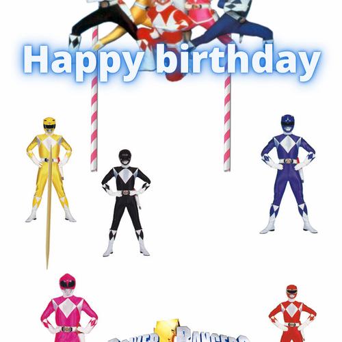 Jual topper cake ultah karakter POWER RANGERS - cupcake 6pcs - Kab ...