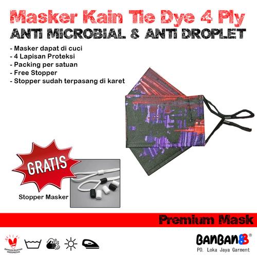 Jual Masker Kain Tie Dye Premium 4 Ply EVO 3D Origami dengan stopper ...