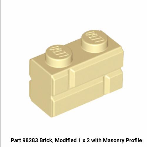 Jual Lego part 98283 tan brick modified 1x2 with mansory profile ...