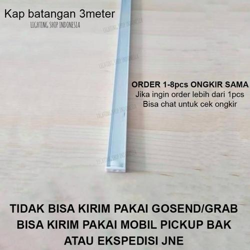 Jual Kap lampu batangan 3meter panjang alumunium rata rumah lampu strip ...
