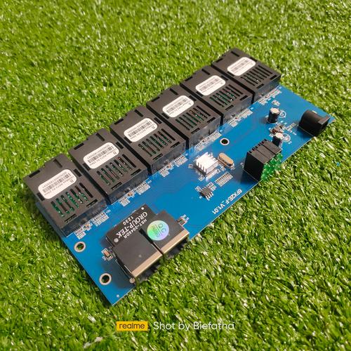 Promo HTB Media Converter Fiber Optic 6FO 2LAN 6SC2E 10/100M Board Only ...