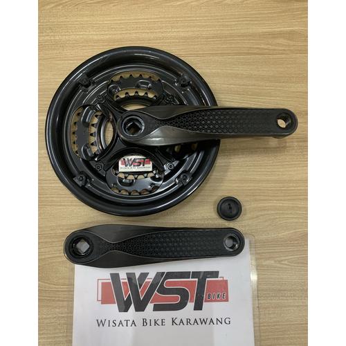Jual Crankset Sepeda MTB 3 Speed 48T/38/28 Platinum Black - Kab ...