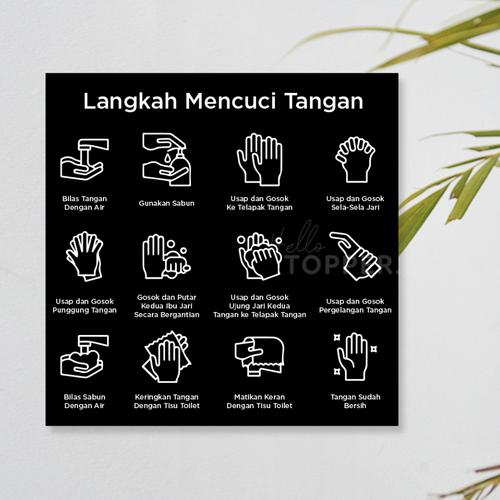 Jual Sign Cara Mencuci Tangan Protokol Kesehatan 30x30 | Sign Board ...