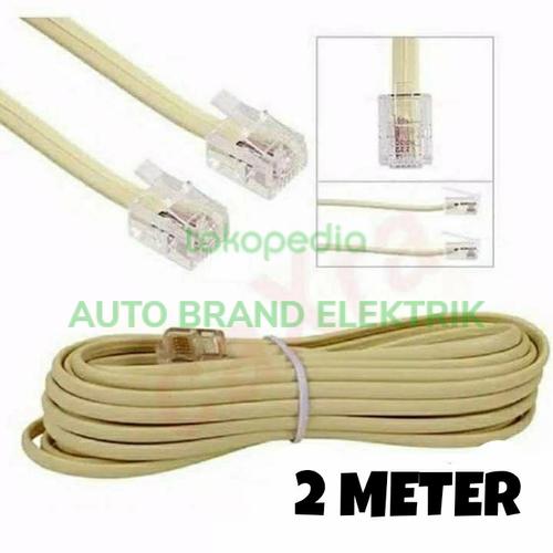 Jual KABEL TELEPON 2M Kabel telepon 2 METER + Jack RJ 11 Cream ...