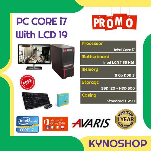 Jual Paket Pc rakitan komputer core i7 2600 Ram 8 Gb SSD 120 HDD 500Gb ...