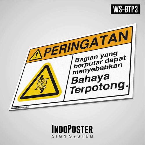 Jual Safety sign K3 PVC ANSI bahaya terpotong bagian yang bergerak 3 ...
