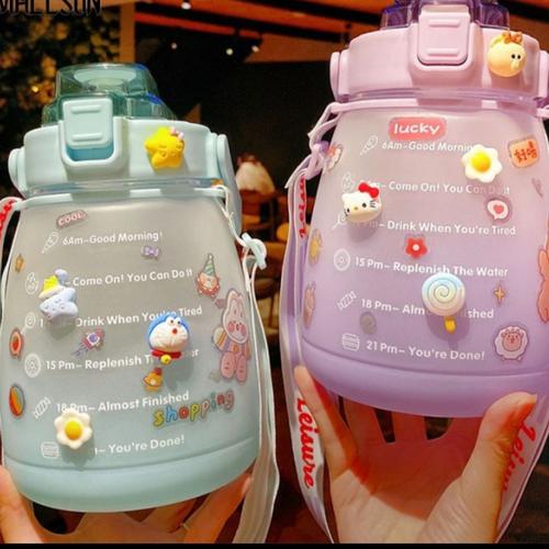 Jual Botol minum gemoy 1200ml free stiker 2d & 3d/botol minum viral ...