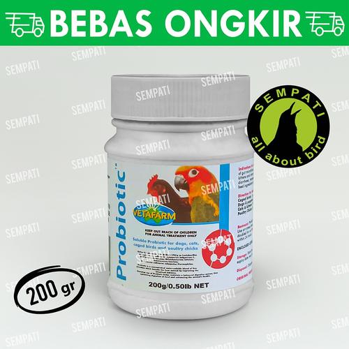 Jual VITAMIN OBAT BURUNG PROBIOTIC VETAFARM 200 GRAM SUPLEMENT HEWAN ...