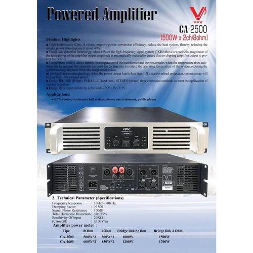 Jual Power Amplifier VPK CA-2500 CA2500 VPK 2x500W Original - Jakarta Barat - Unite Audio ...