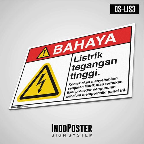 Jual Safety Sign K3 PVC ANSI Panel Listrik Tegangan Tinggi - XS - Kab ...