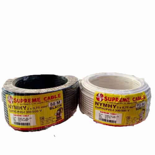 Jual Supreme kabel nymhy 2X0,75 50M / kabel suprame 2X0.75 black or white - - Putih - Jakarta ...