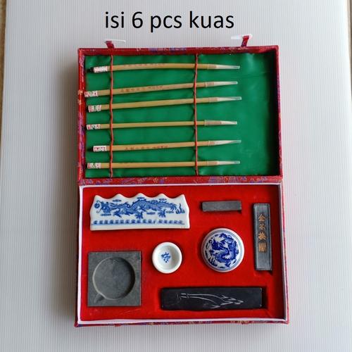 Jual kaligrafi set kuas china mopit set 6 kuas tinta dudukan kuas bak ...