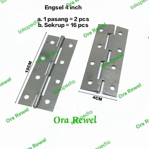 Jual Engsel Pintu 4 inch + Sekrup - Engsel Tipis 4" Lengkap dengan ...