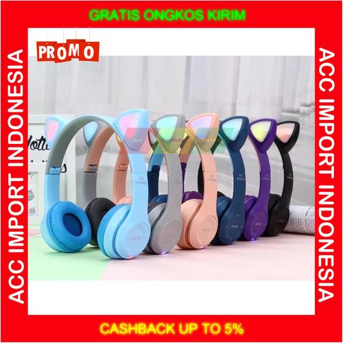 Promo Headphone Cat Ear Headset Telinga Kucing Anak Perempuan Pink Lucu ...