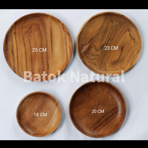 Jual PIRING LIUK BULAT MAKAN KAYU JATI UKURAN DIAMETER 18CM - 25CM - 25 ...