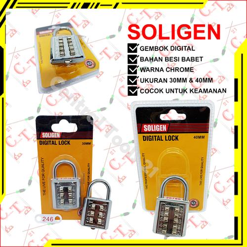 Jual Gembok Pin Digital Nomor Tas Koper Varian 30MM 40MM Besi Chrome ...