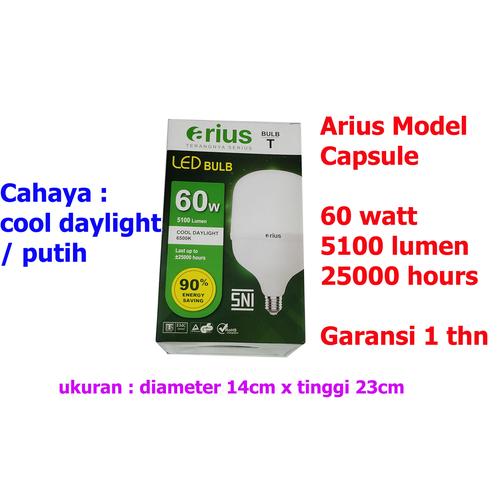 Jual Lampu Led capsule Arius 60 Watt bergaransi bulb T tabung cahaya putih - Jakarta Pusat ...