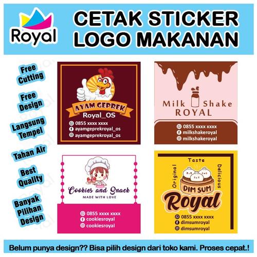 Jual STIKER KOTAK 7x7 cm/CETAK STICKER MAKANAN DAN MINUMAN / LABEL FOOD ...