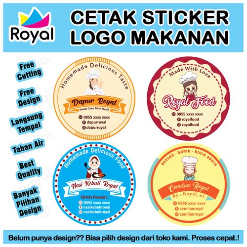 Jual STIKER BULAT 4x4 cm/CETAK STICKER MAKANAN DAN MINUMAN/STIKER LOGO ...